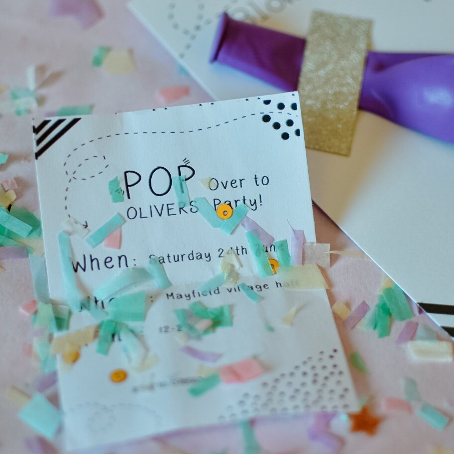 Pastel Birthday Party Invitation / Kids Party Invitations / - Etsy