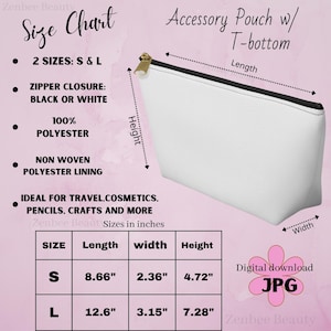 5 T Bottom Accessory Pouch Mock up Printify AOP Makeup Bag Mockup ...