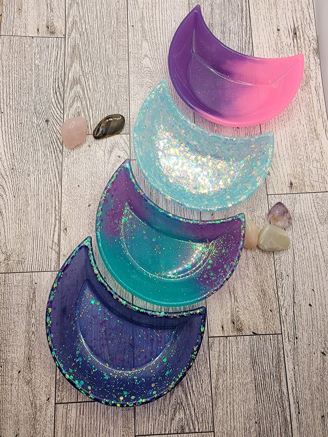 Custom Crescent Moon Trinket Tray, Jewelry Dish, Handmade Trinket Dish ...