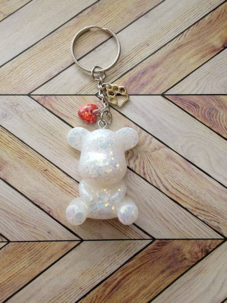 Bear Keychain for Teen, Resin Keychain, Handmade Keyring, Bag ...