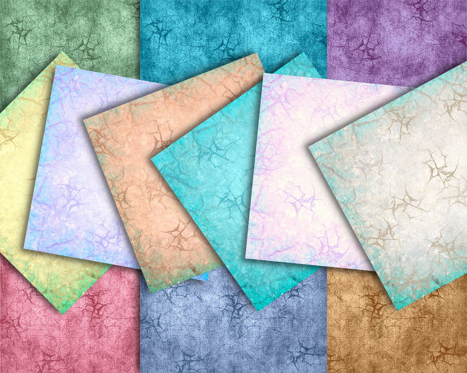 Crackle Textures Digital Paper,colorful Crackle Backgrounds,cracked ...