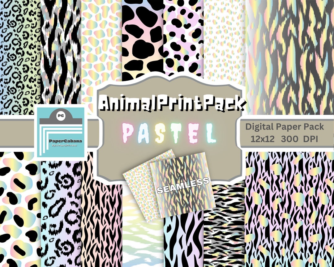 Animal Print Digital Paper,pastel Animal Print Seamless Paper,pastel ...