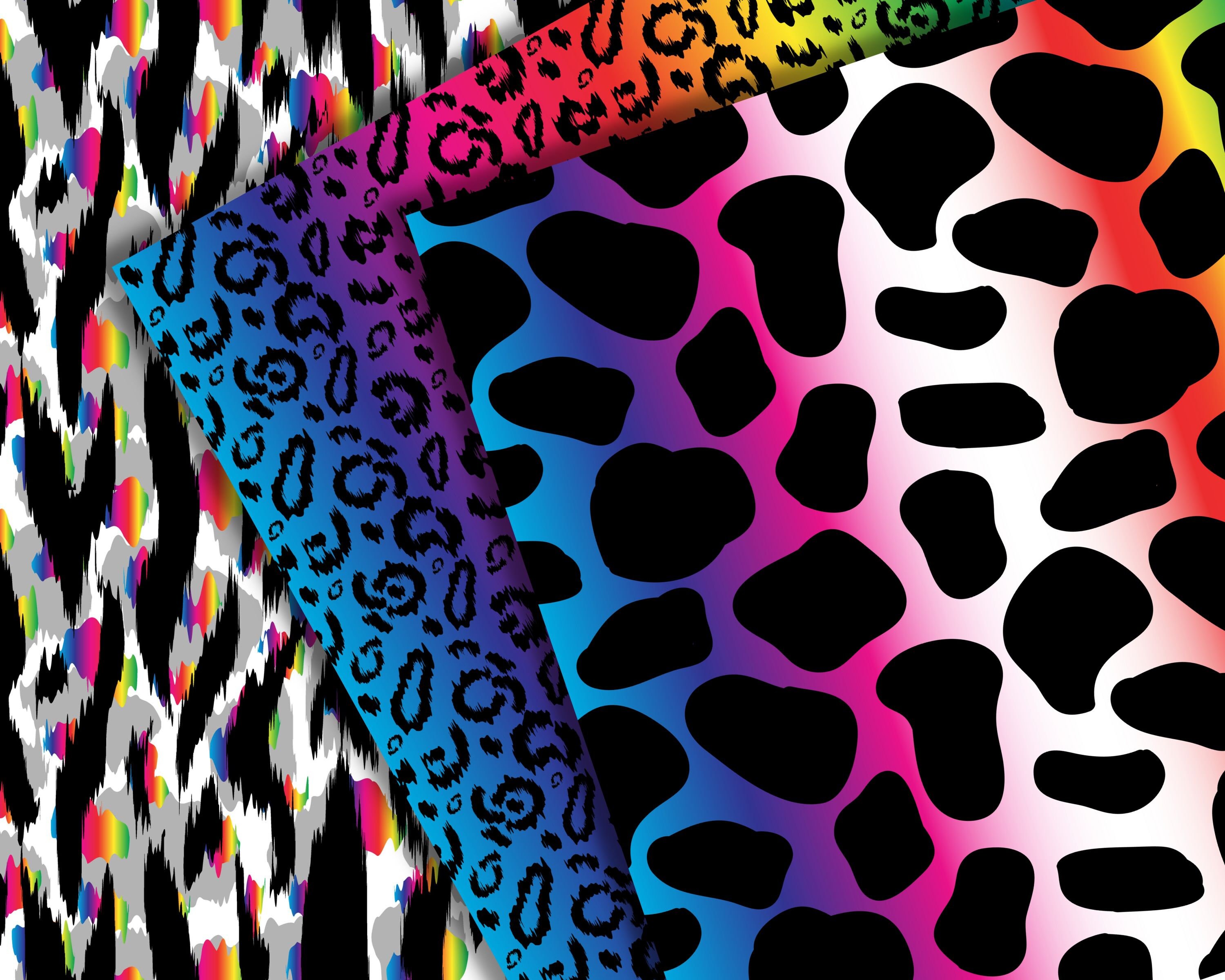 Animal Print Digital Paper,rainbow Animal Print Seamless Paper,rainbow ...