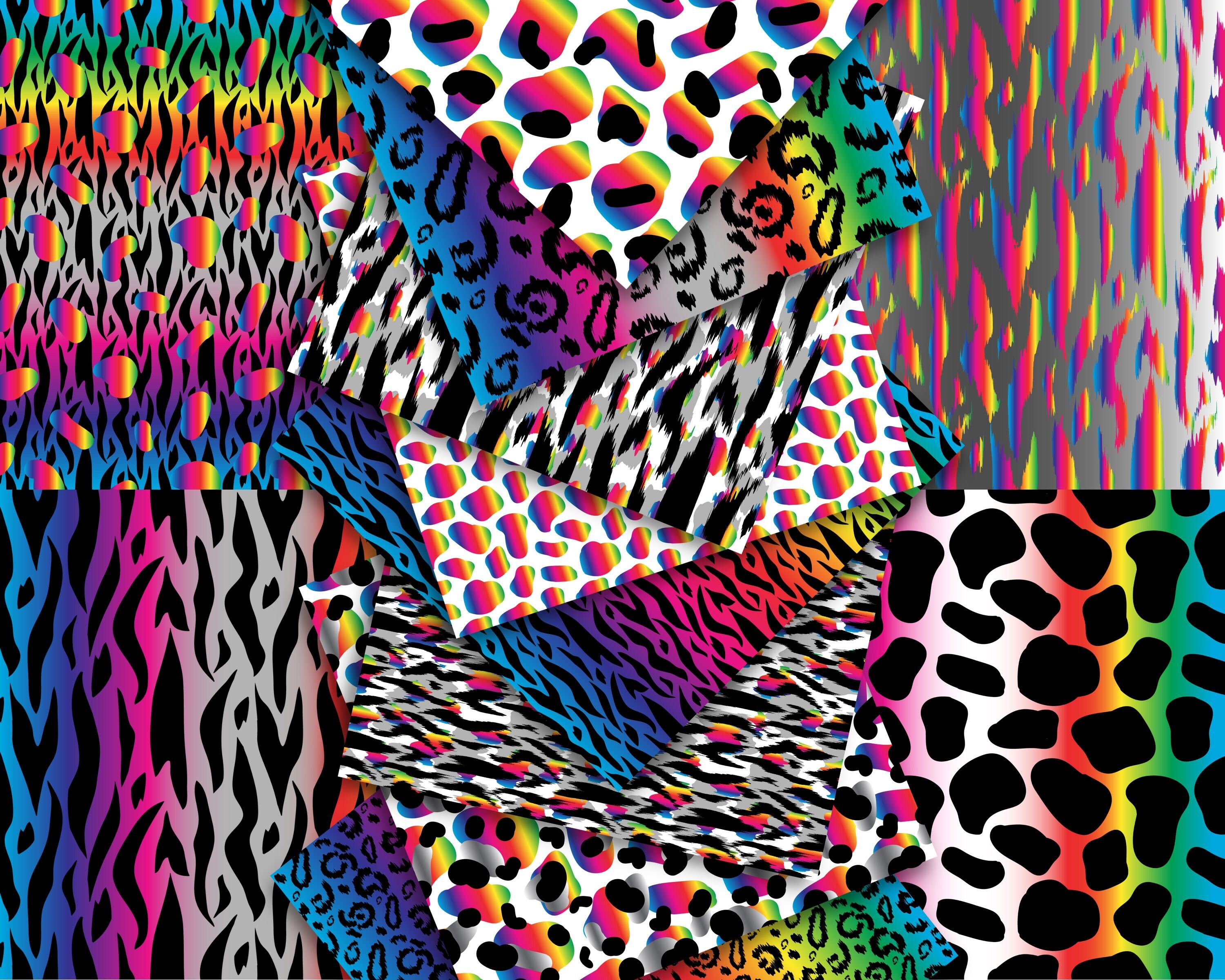 Animal Print Digital Paper,rainbow Animal Print Seamless Paper,rainbow ...