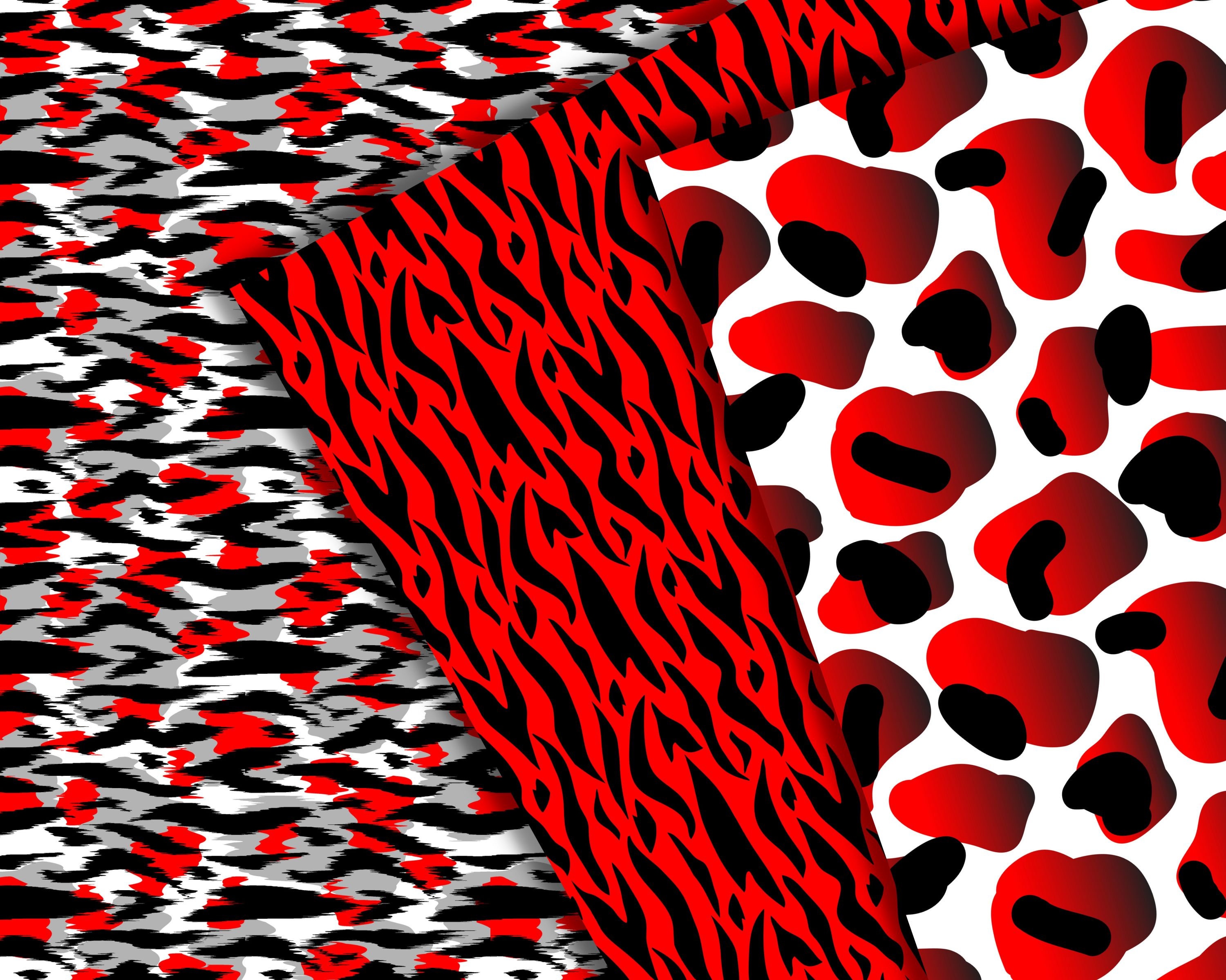 Animal Print Digital Paper,red Animal Print Seamless Paper,red Safari ...