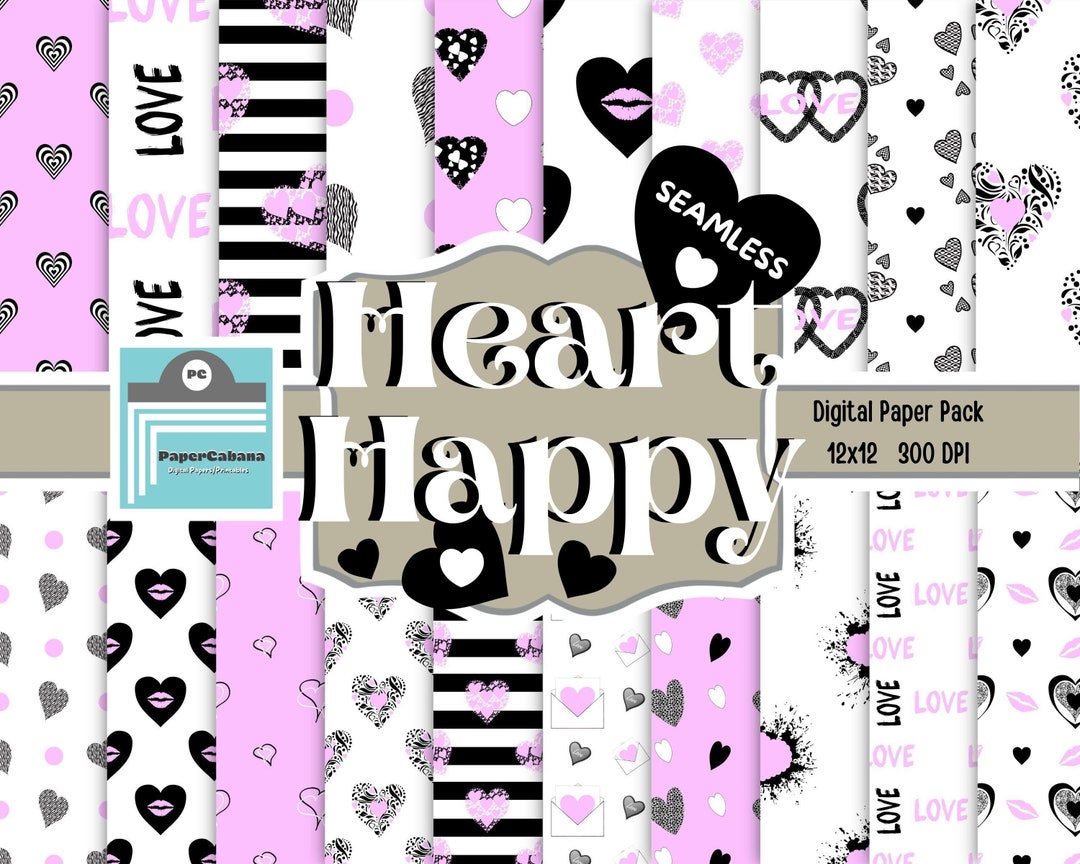 Valentine Digital Paper,hearts Digital Scrapbook Paper,valentine's Day ...