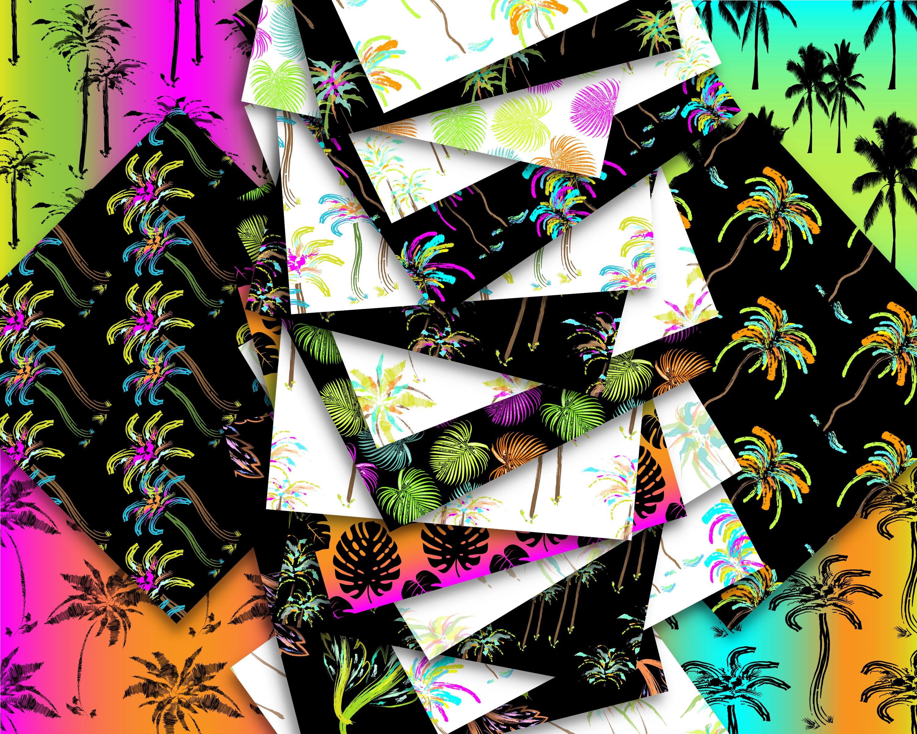 Palm Trees Digital Paper,tropical Palm Trees Seamless Paper,tropical ...