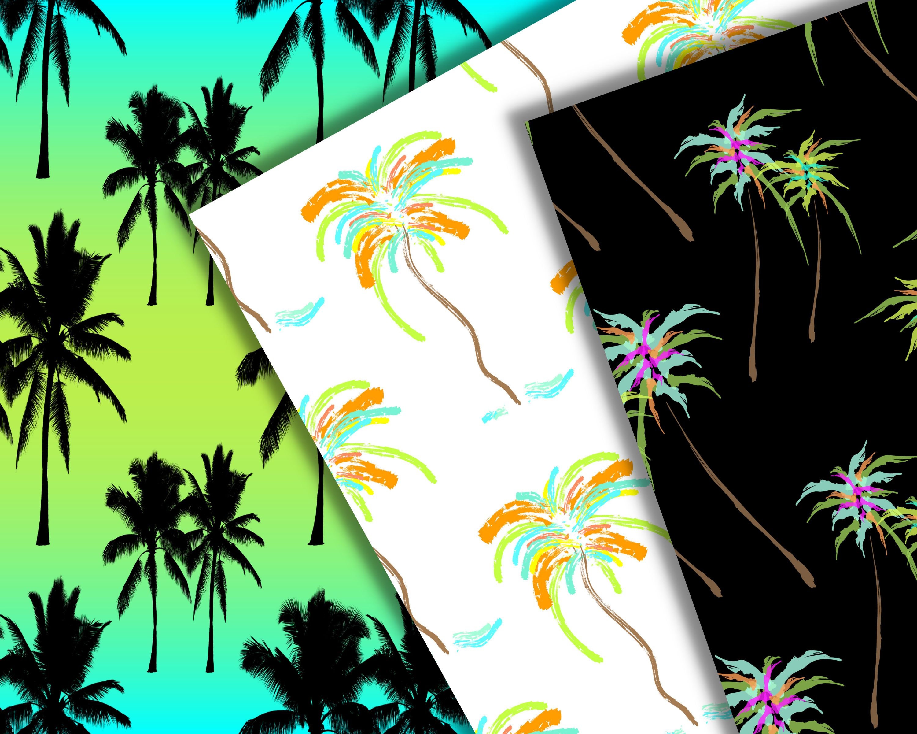 Palm Trees Digital Paper,tropical Palm Trees Seamless Paper,tropical ...