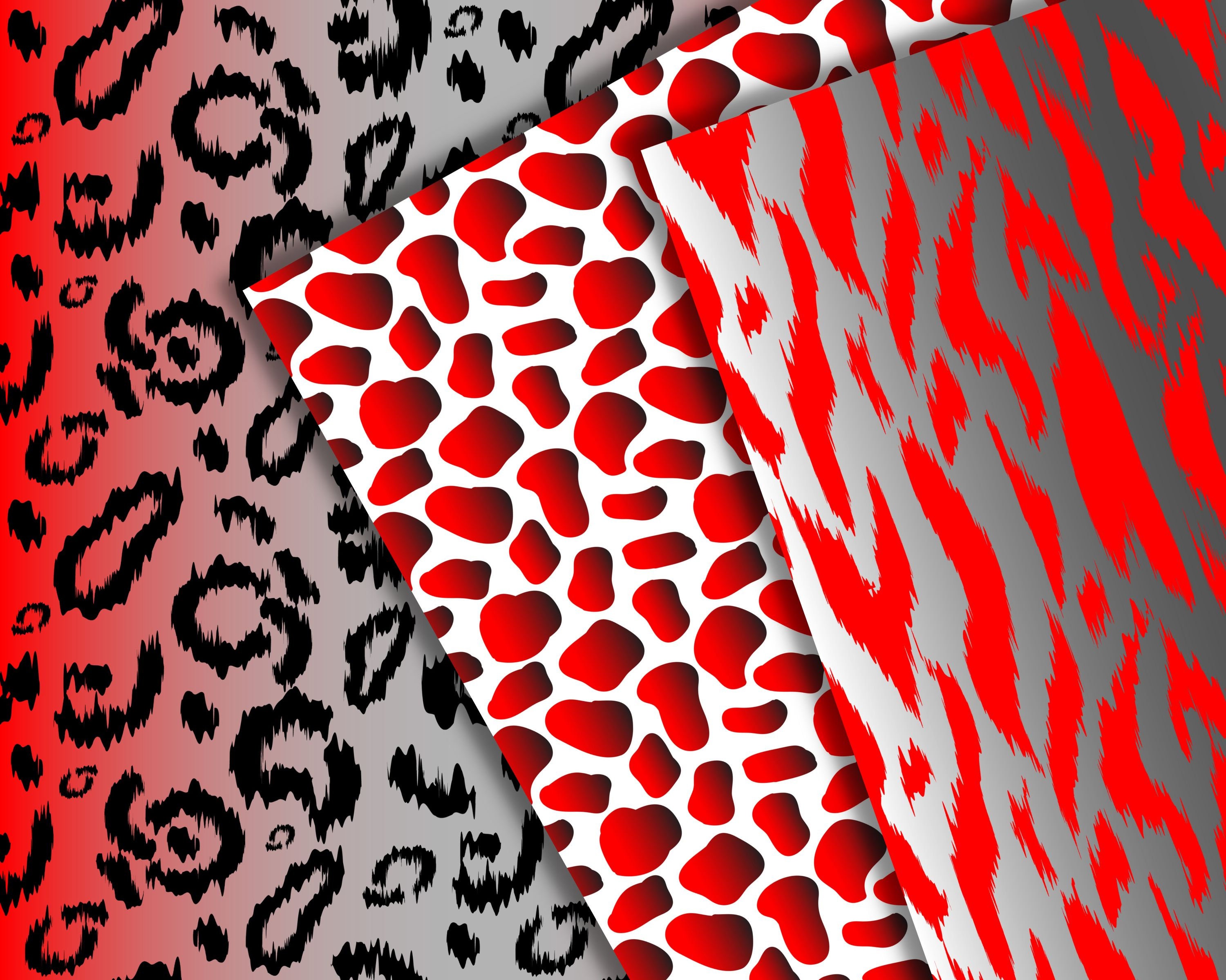 Animal Print Digital Paper,red Animal Print Seamless Paper,red Safari ...