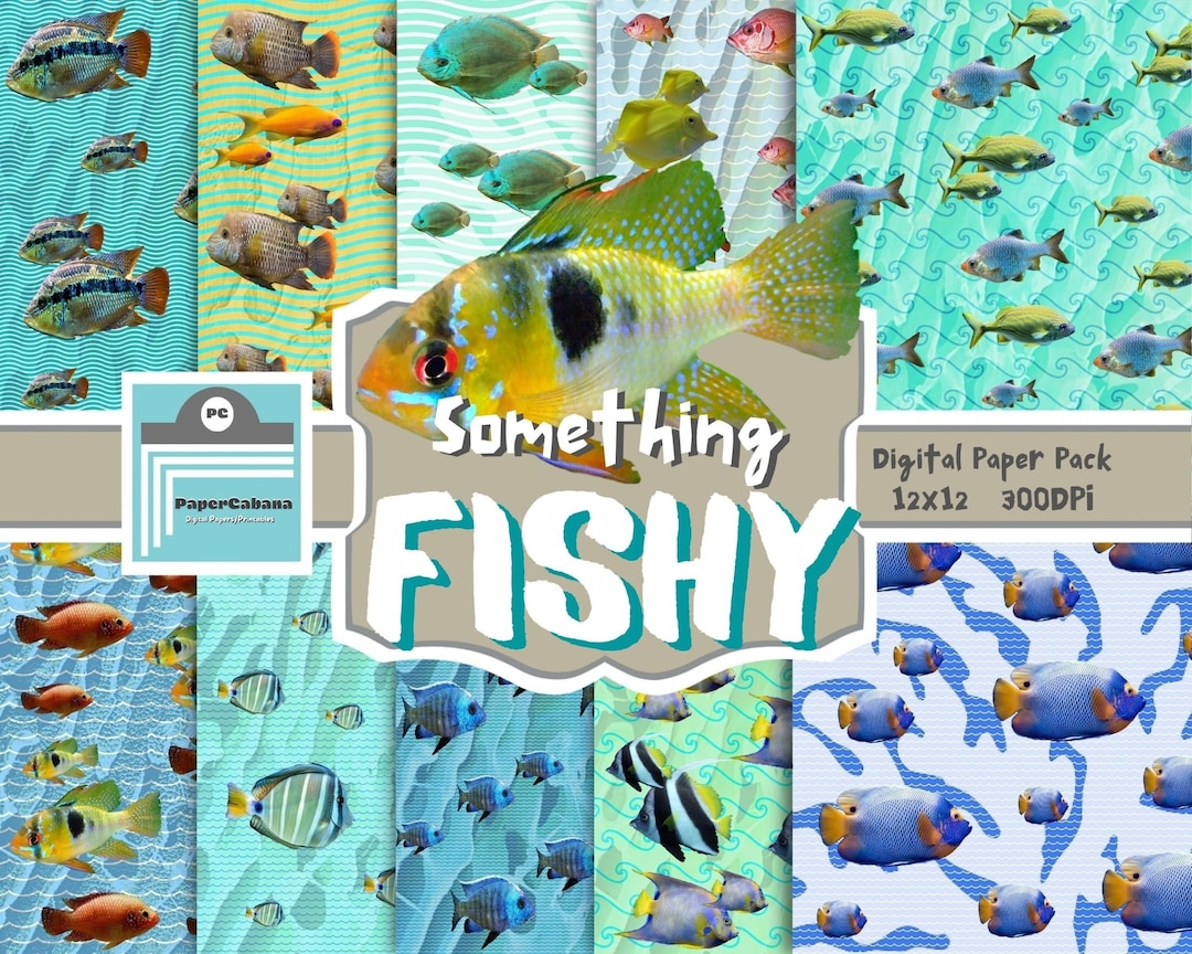 Fish Digital Paper,tropical Fish Backgrounds,fishy Scrapbooking Paper ...