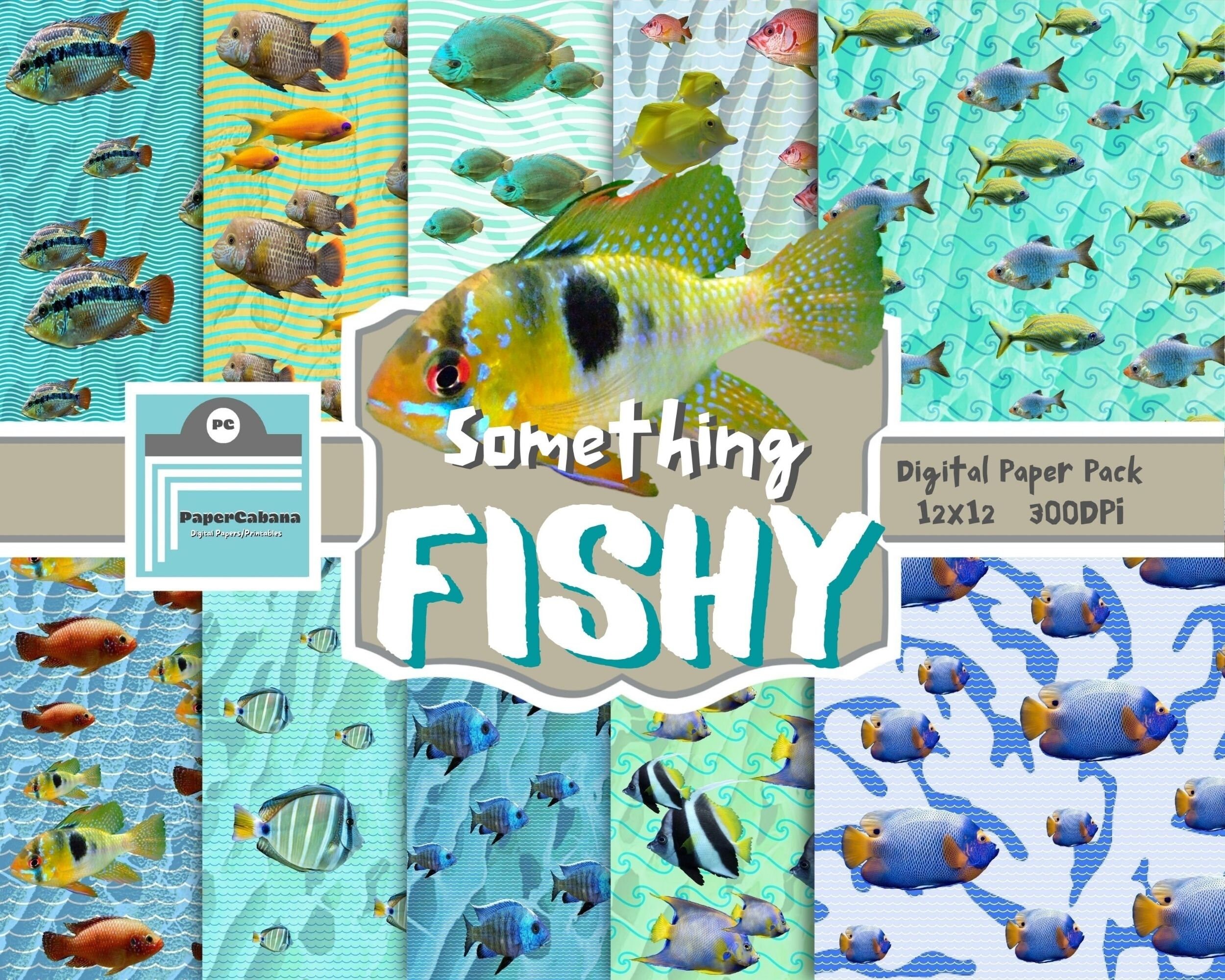 Fish Digital Paper,tropical Fish Backgrounds,fishy Scrapbooking Paper ...