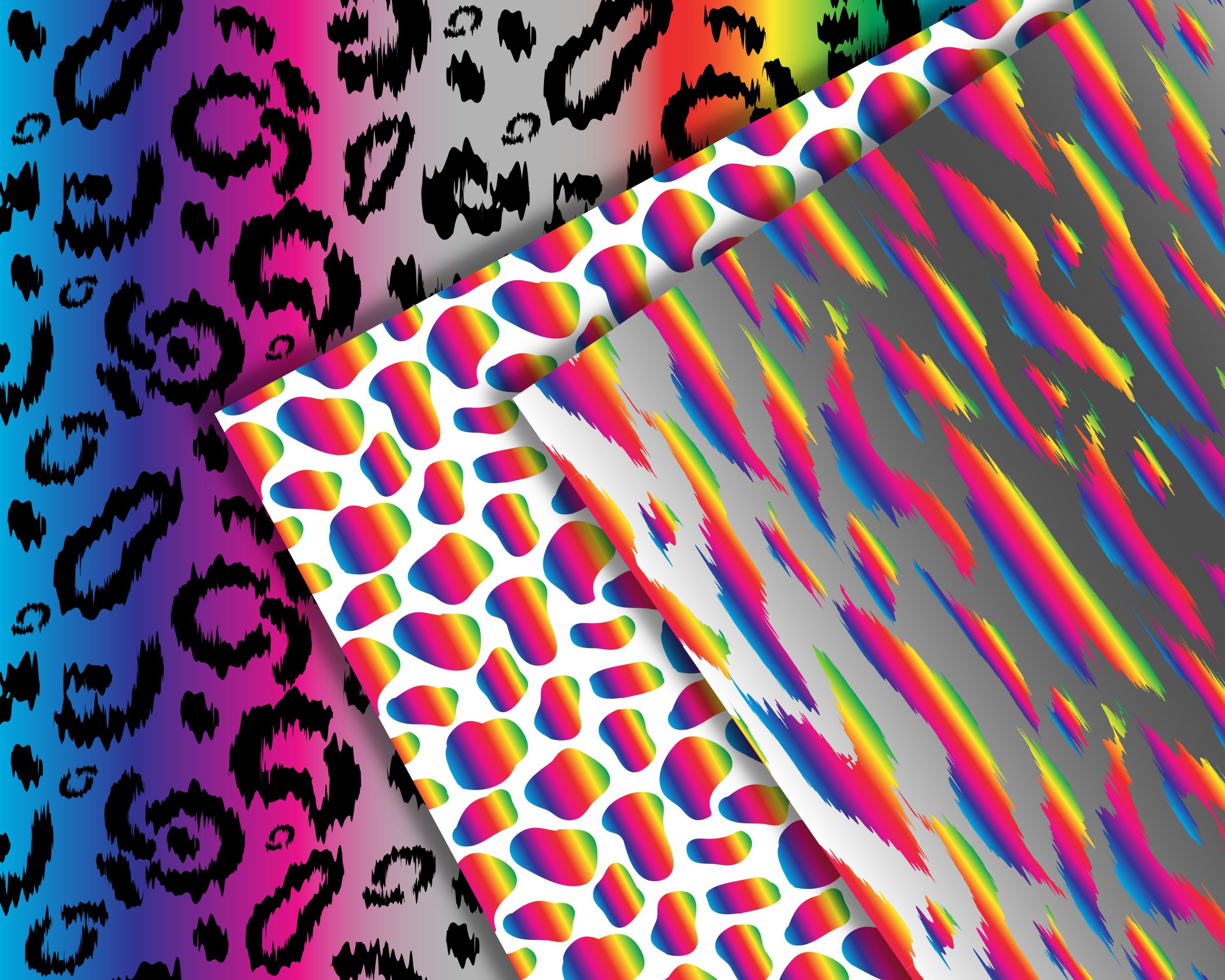 Animal Print Digital Paper,rainbow Animal Print Seamless Paper,rainbow ...