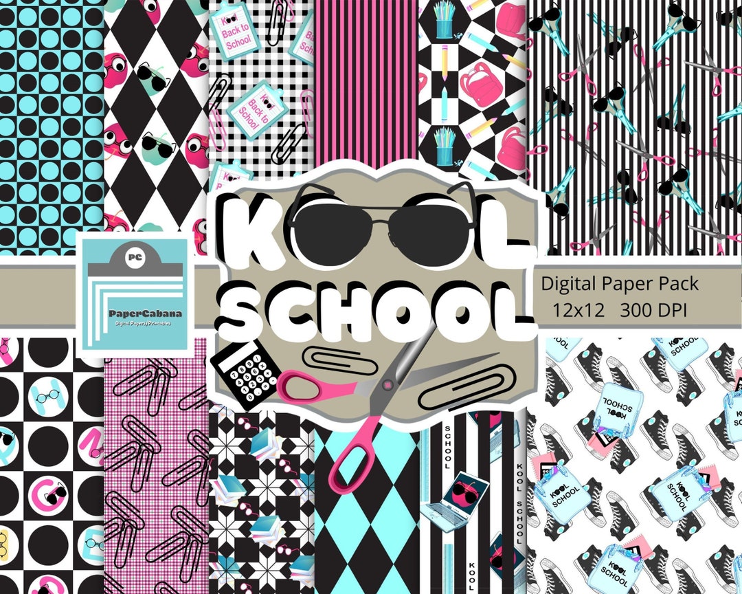Back to School Digital Paper,school Scrapbook Paper,teacher Classroom ...
