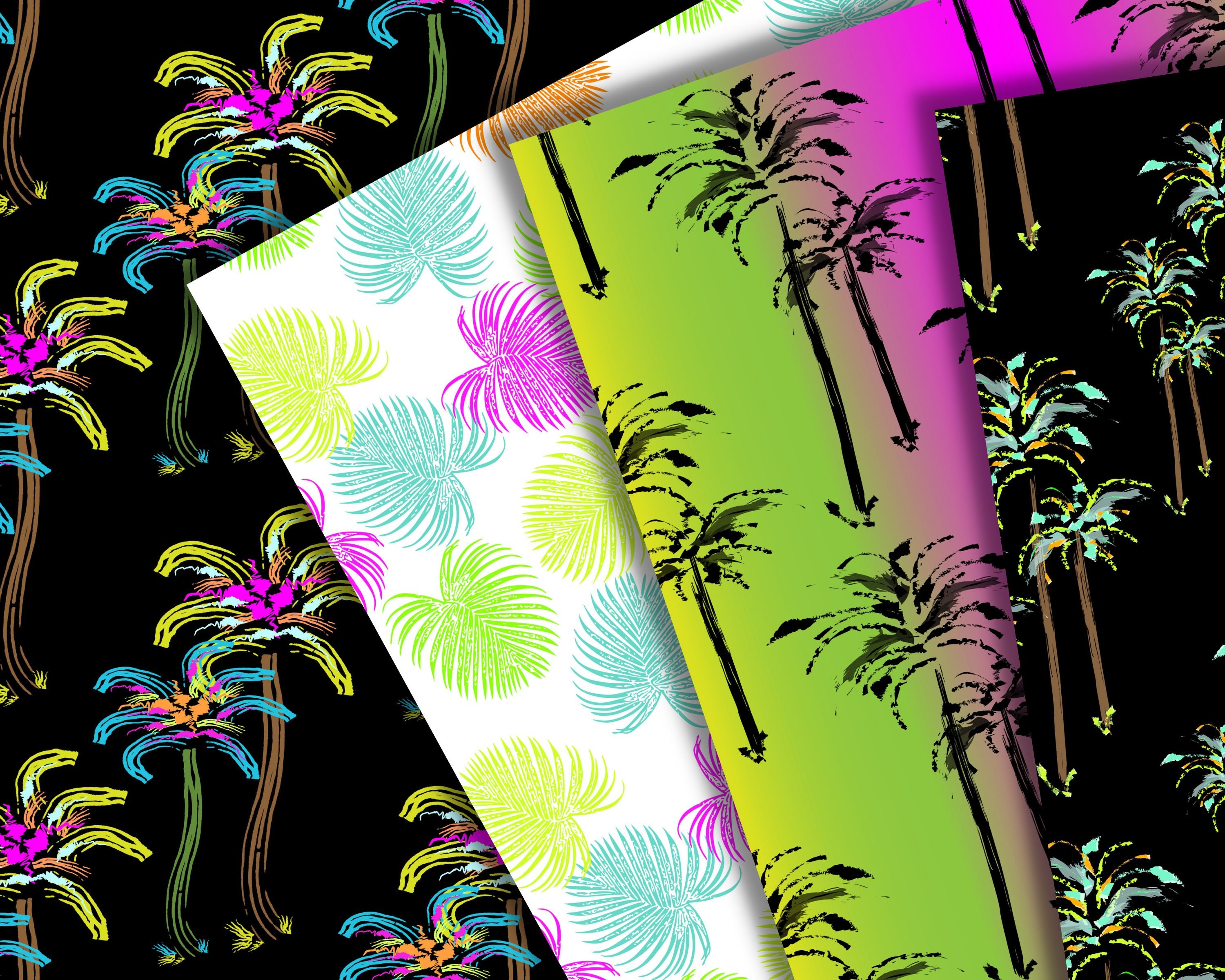 Palm Trees Digital Paper,tropical Palm Trees Seamless Paper,tropical ...