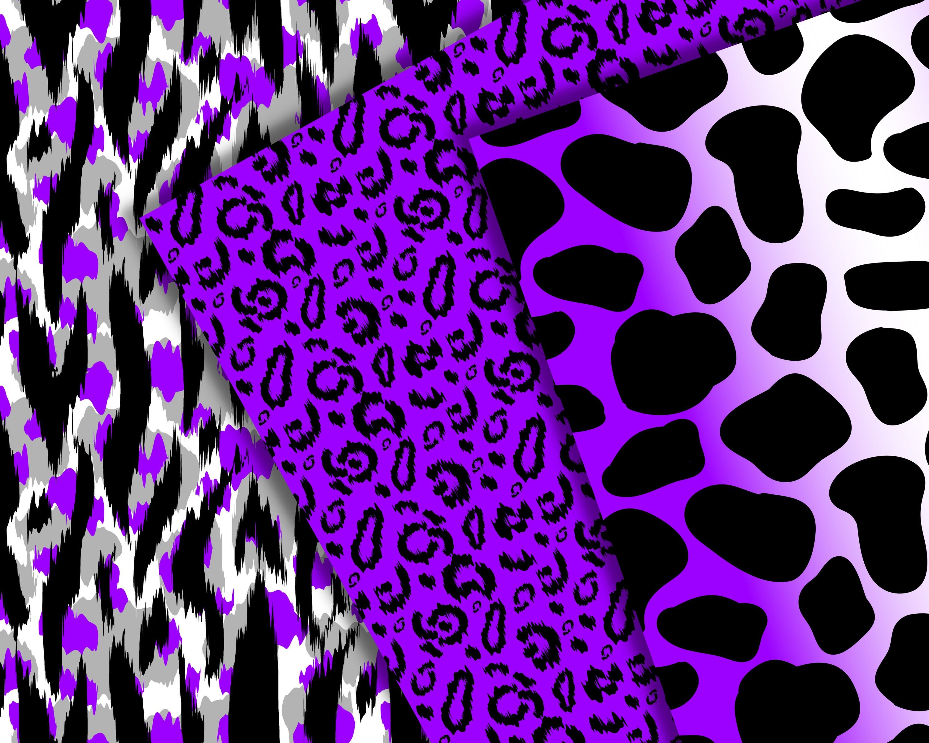 Animal Print Digital Paper,purple Animal Print Seamless Paper,purple ...