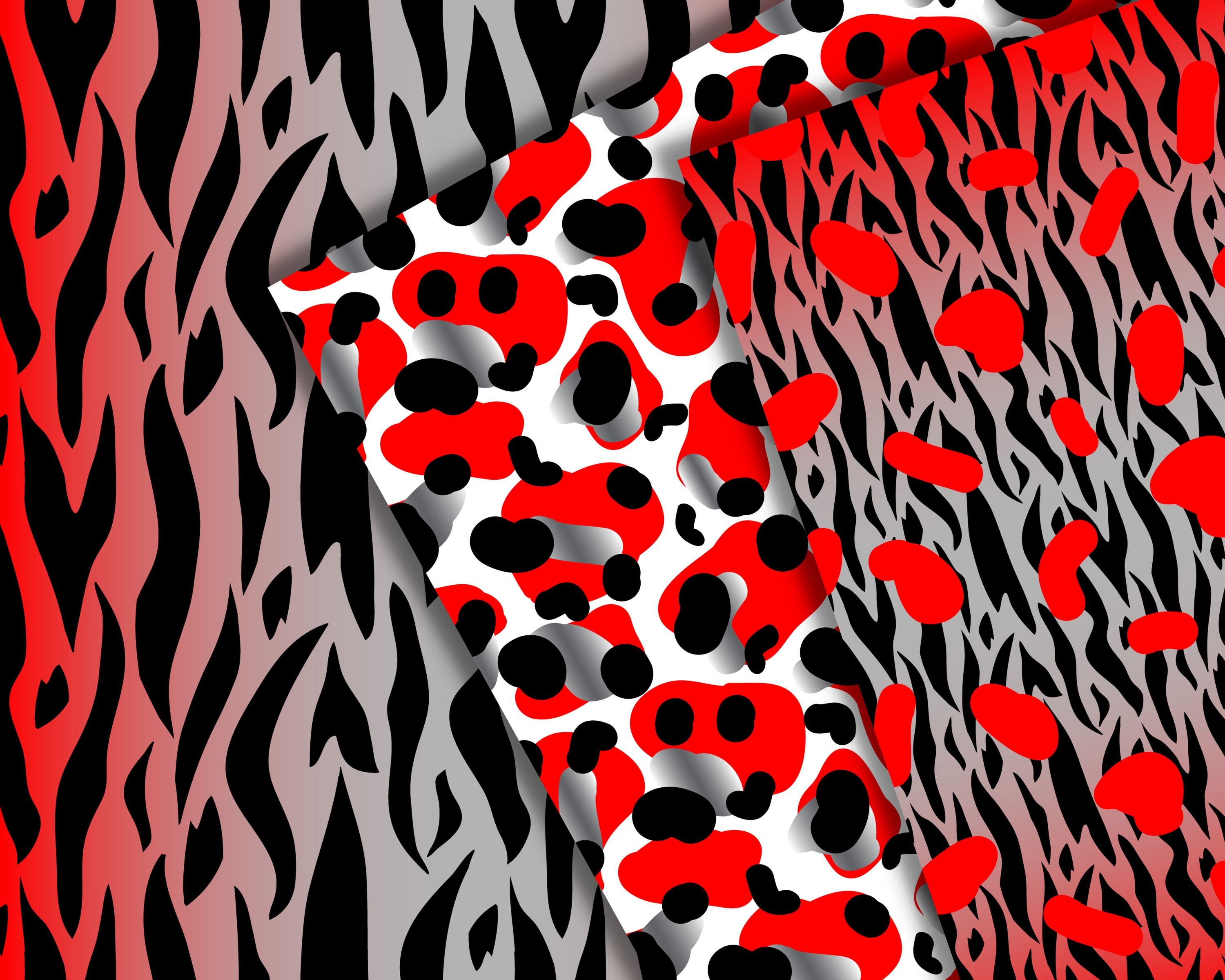 Animal Print Digital Paper,red Animal Print Seamless Paper,red Safari ...