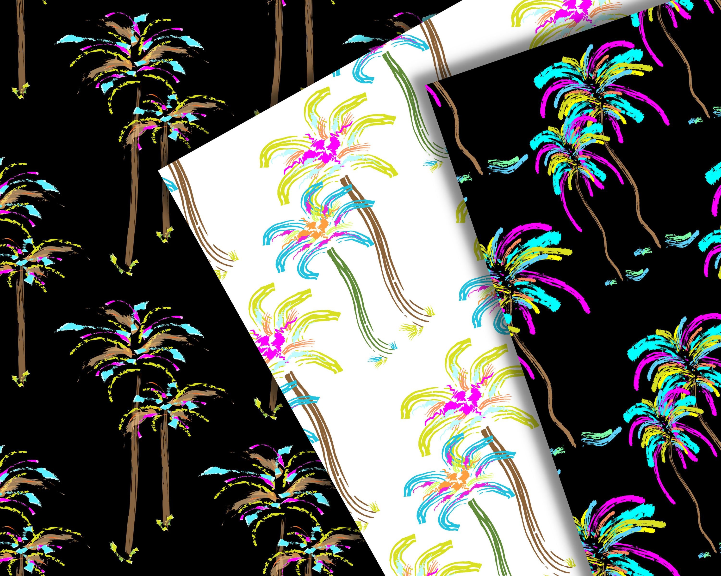 Palm Trees Digital Paper,tropical Palm Trees Seamless Paper,tropical ...