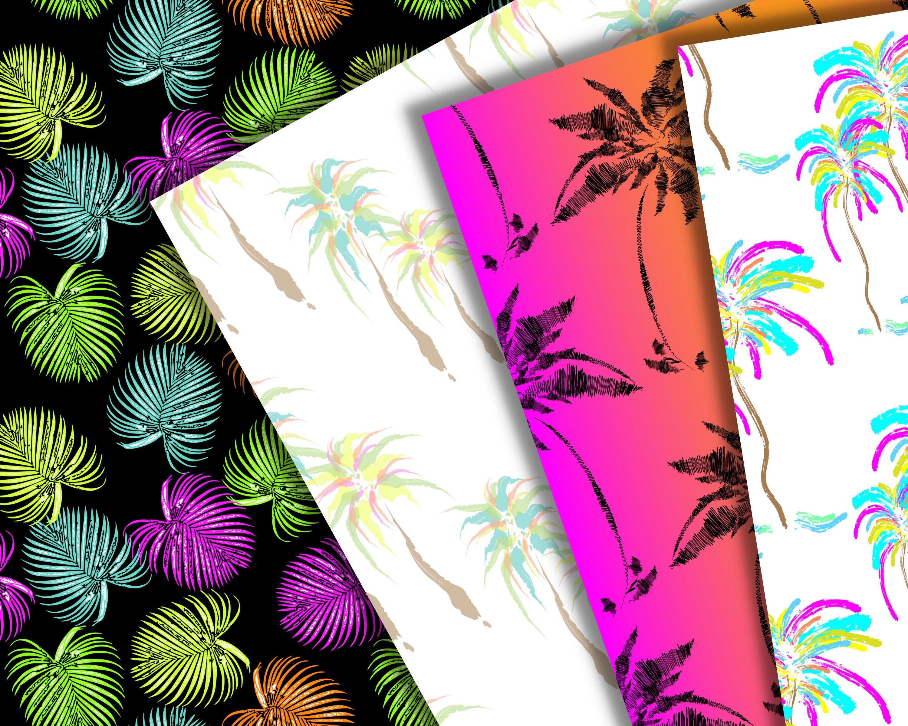 Palm Trees Digital Paper,tropical Palm Trees Seamless Paper,tropical ...