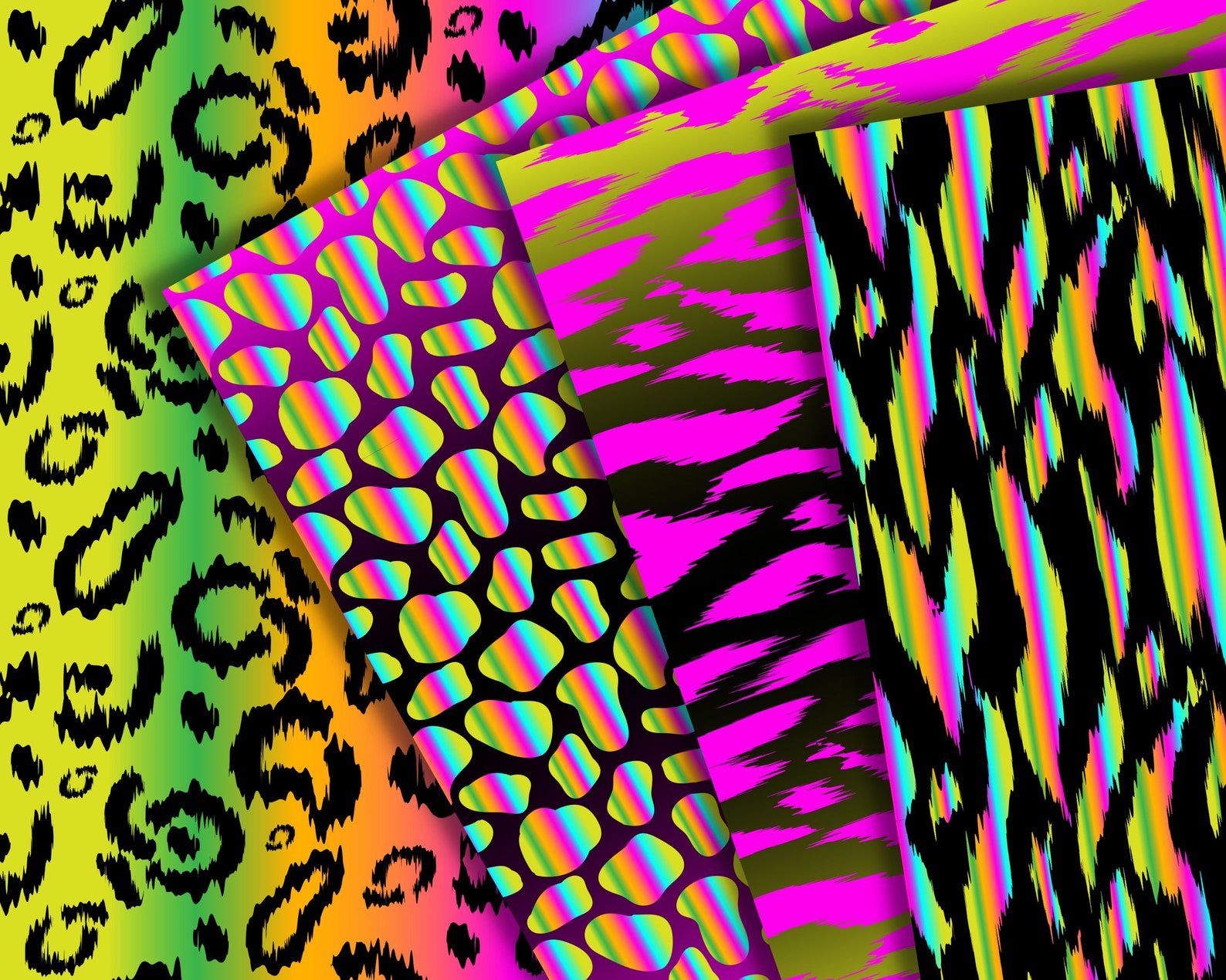 Animal Print Digital Paper,tropical Animal Print Seamless Paper ...