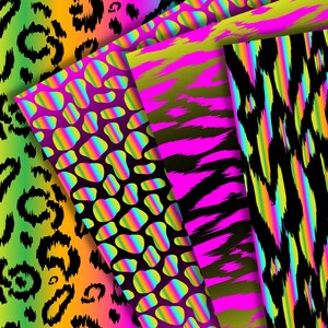 Animal Print Digital Paper,tropical Animal Print Seamless Paper ...