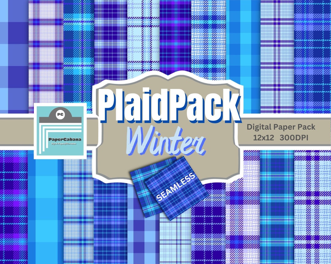 Blue Purple Plaid Digital Paper,blue Seamless Plaid Paper,twill Plaid ...