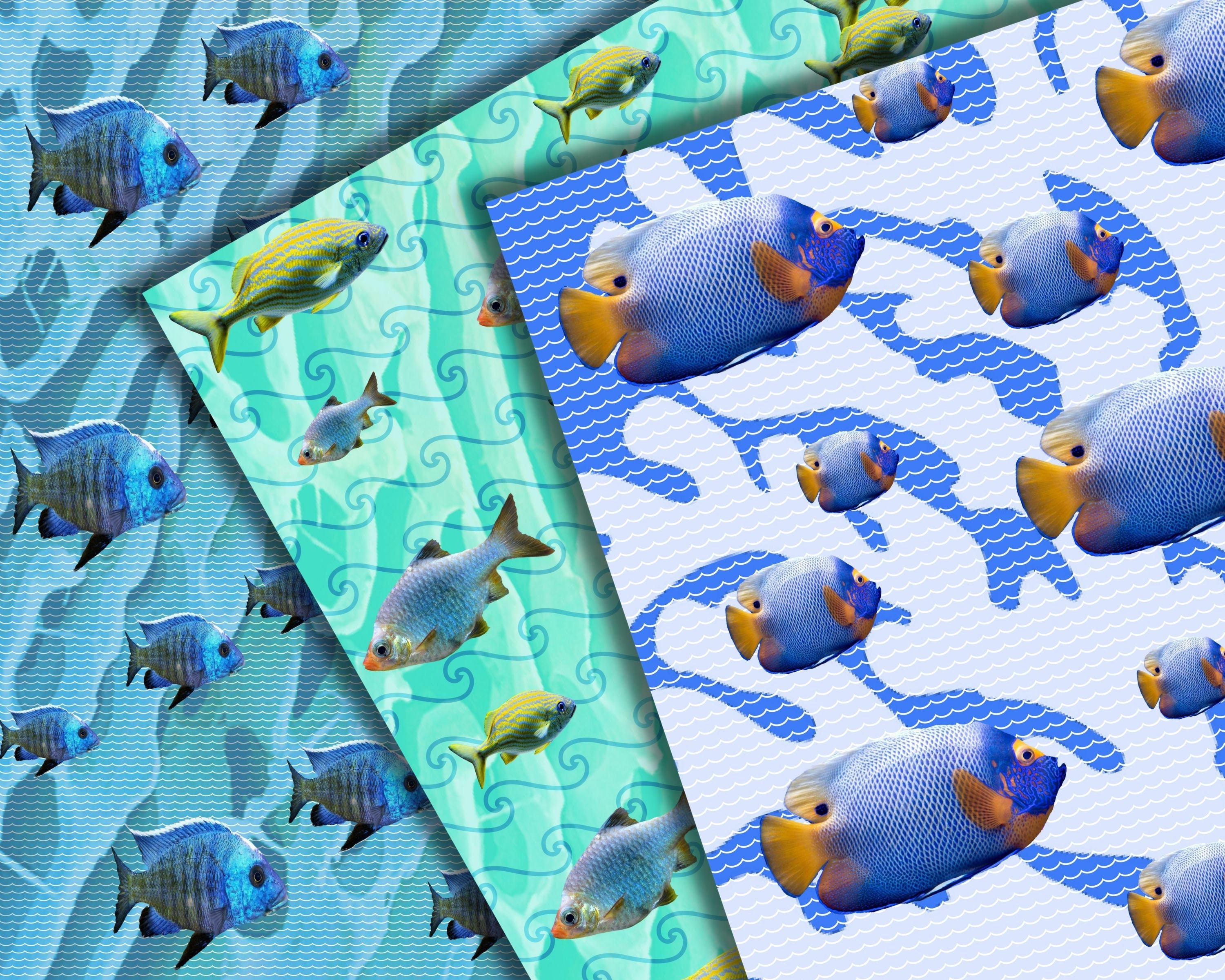 Fish Digital Paper,tropical Fish Backgrounds,fishy Scrapbooking Paper ...