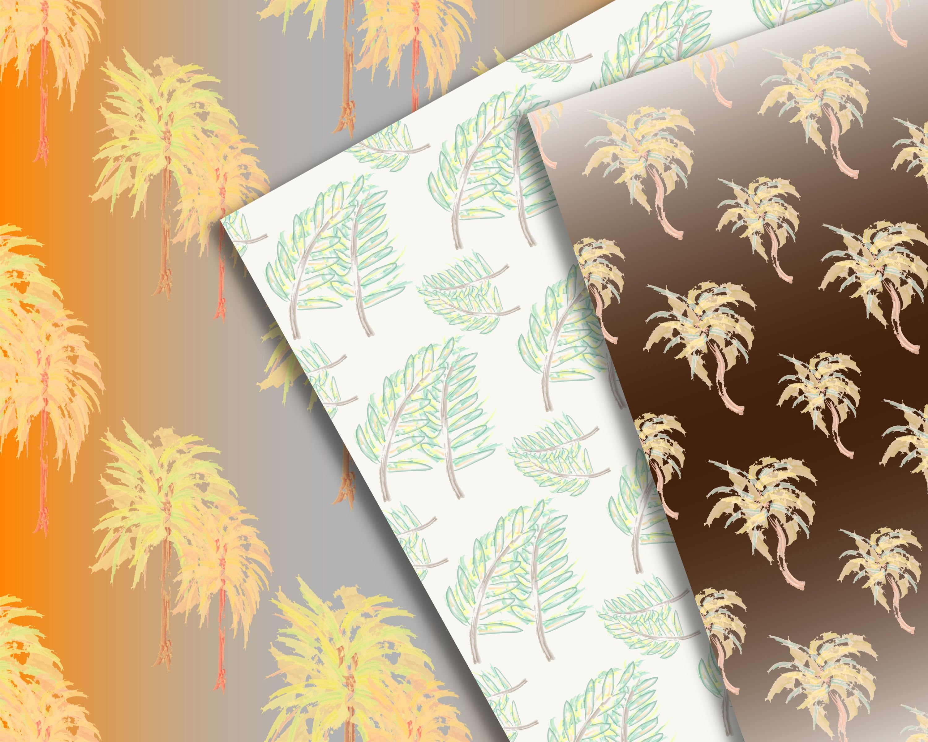 Palm Trees Digital Paper,watercolor Palm Tree Seamless Paper,pastel ...