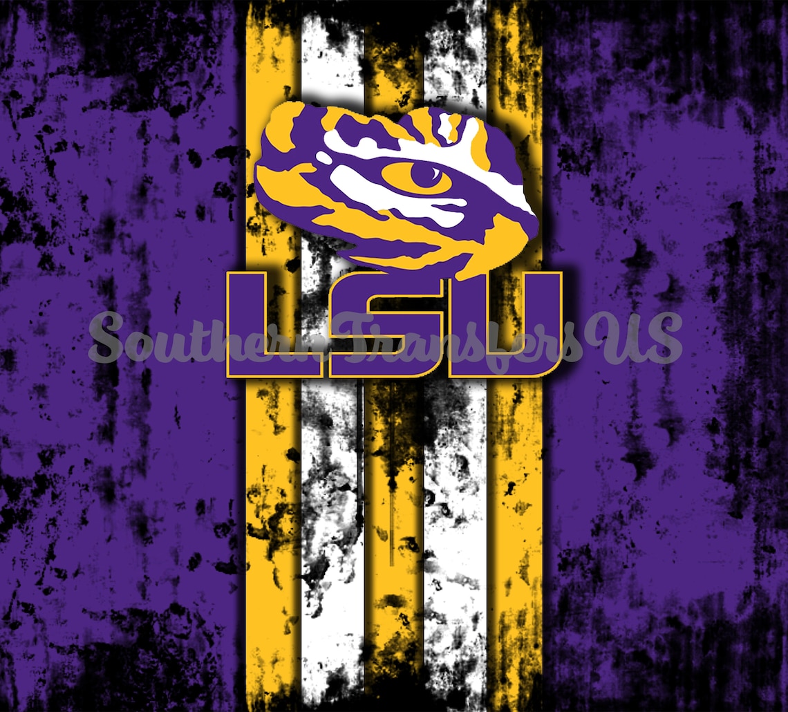 LSU Tigers Grunge Design 20 Oz Skinny Tumbler Sublimation - Etsy
