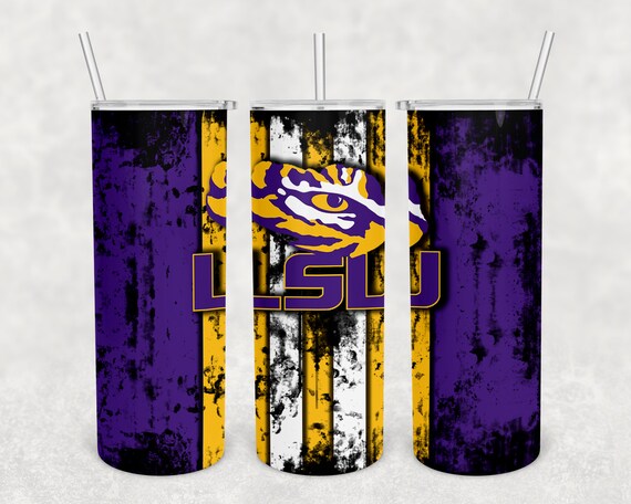 LSU Tigers Grunge Design 20 Oz Skinny Tumbler Sublimation - Etsy