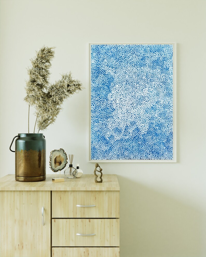 Yayoi Kusama Pollock Rothko Minimalist Art Large Blue - Etsy