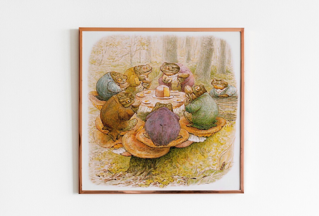Beatrix Potter Toads Tea Party Painting on Canvas Living Room Wall Art ...