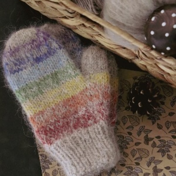 Rainbow Mittens - Etsy