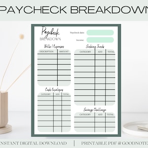 CASH STUFFING Planner | Paycheck Breakdown | Sinking Funds | Budget ...