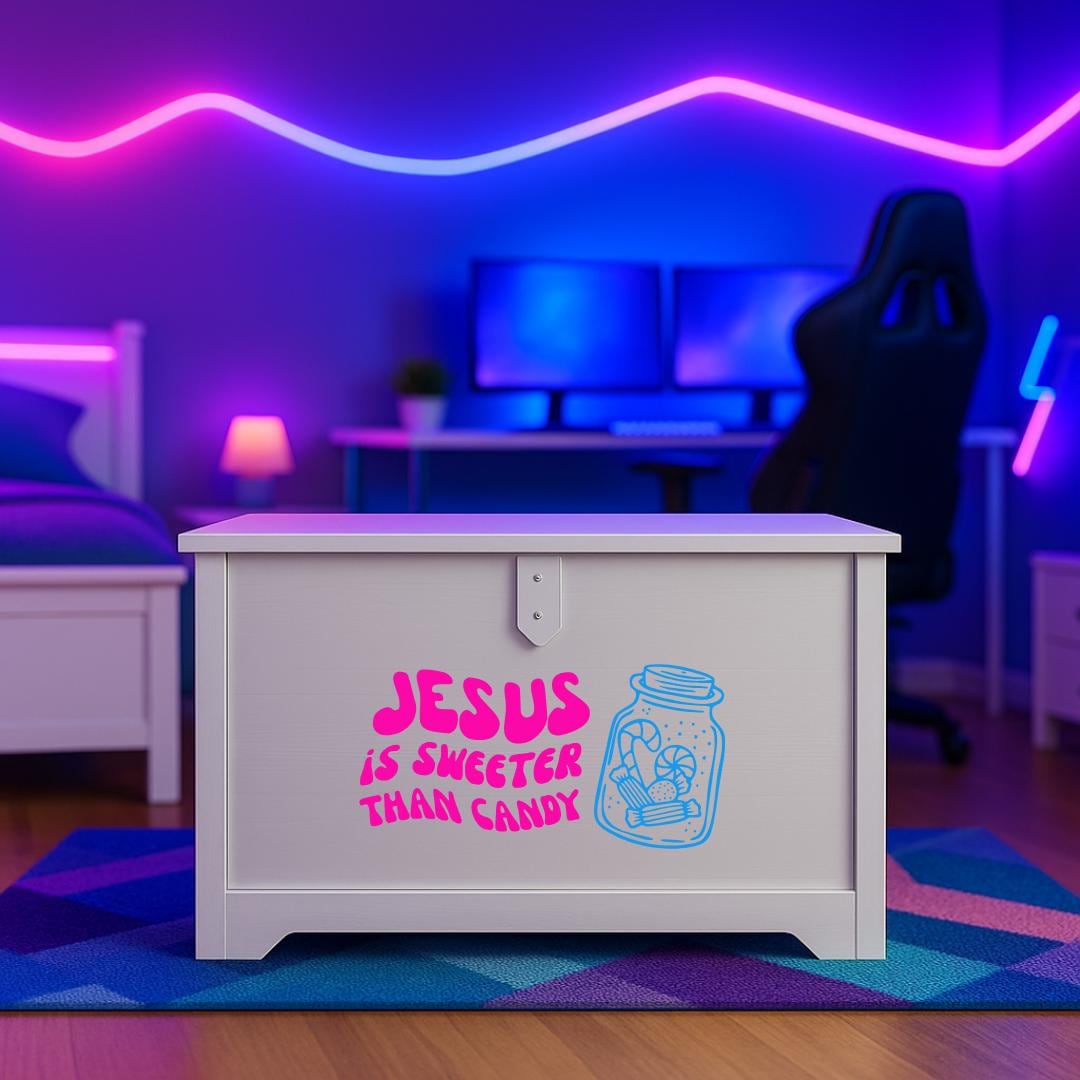 Jesus is Sweeter Than Candy Vinyl Decal – Christian Candy Jar Sticker ...