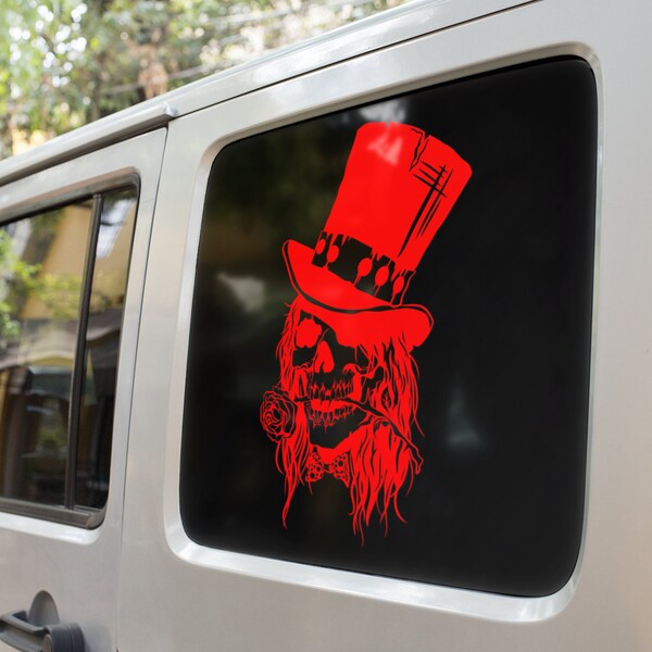Skull With Top Hat Decal - Etsy