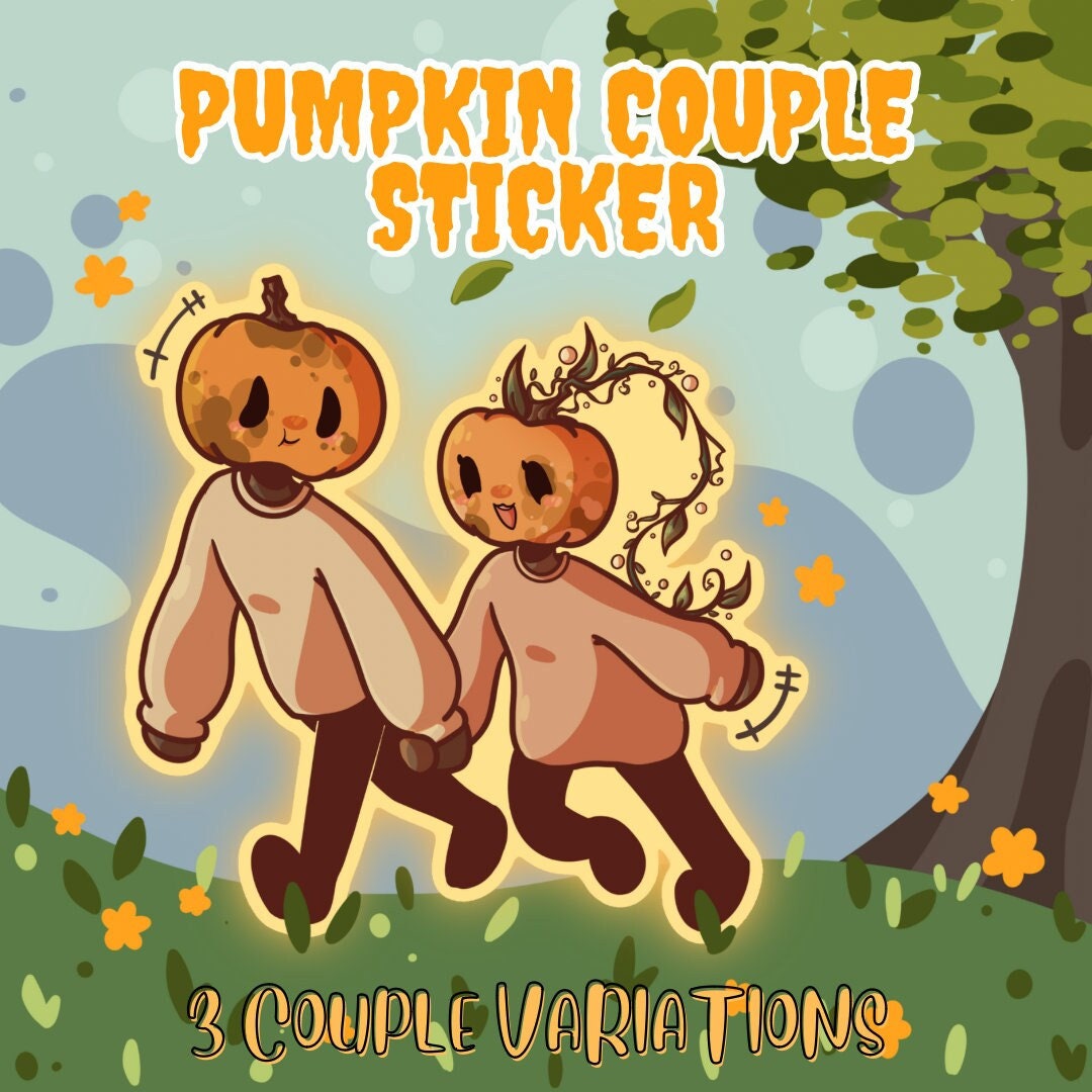 Cute Halloween Couple Sticker // Holographic - Etsy