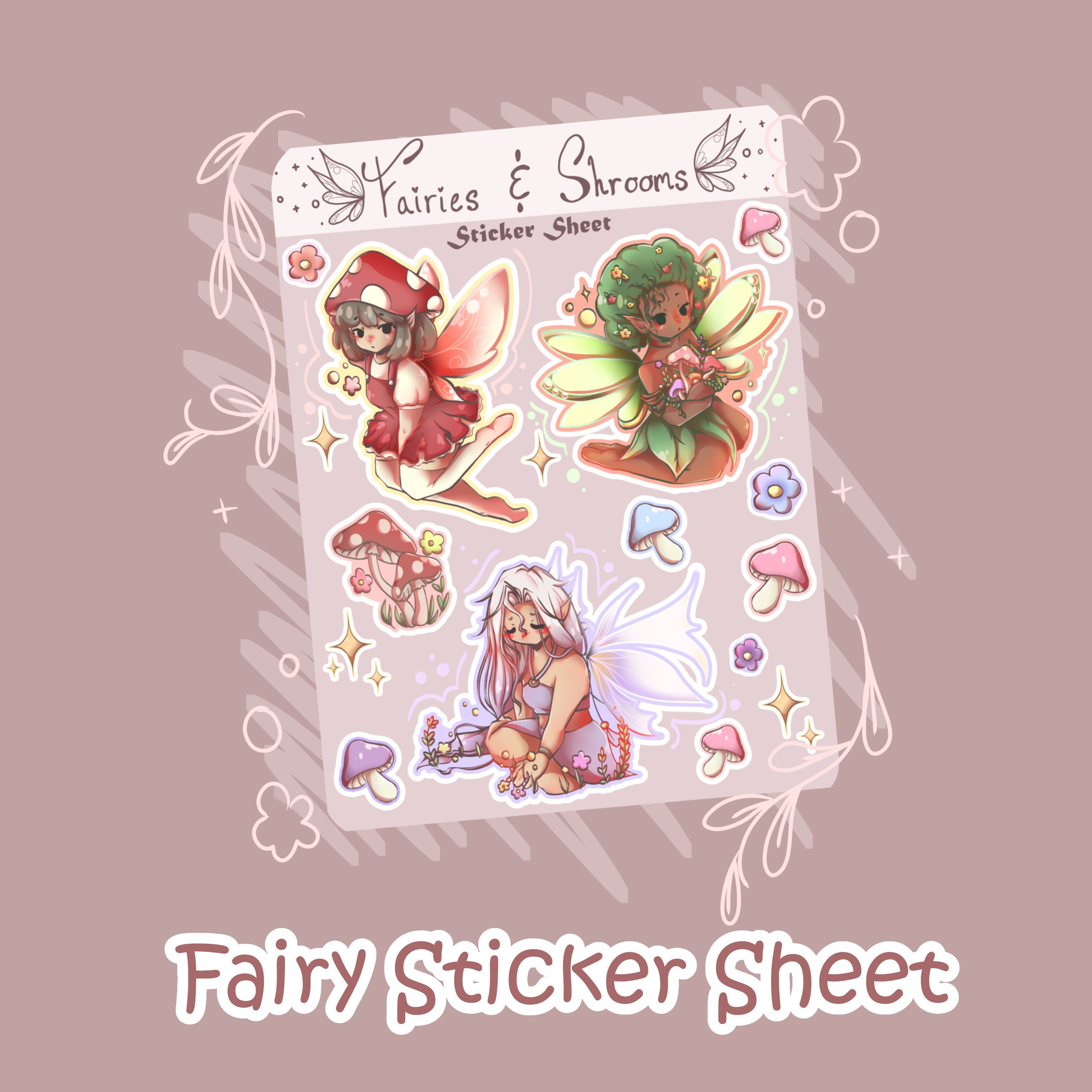 Cute Fairy Sticker Sheet - Etsy