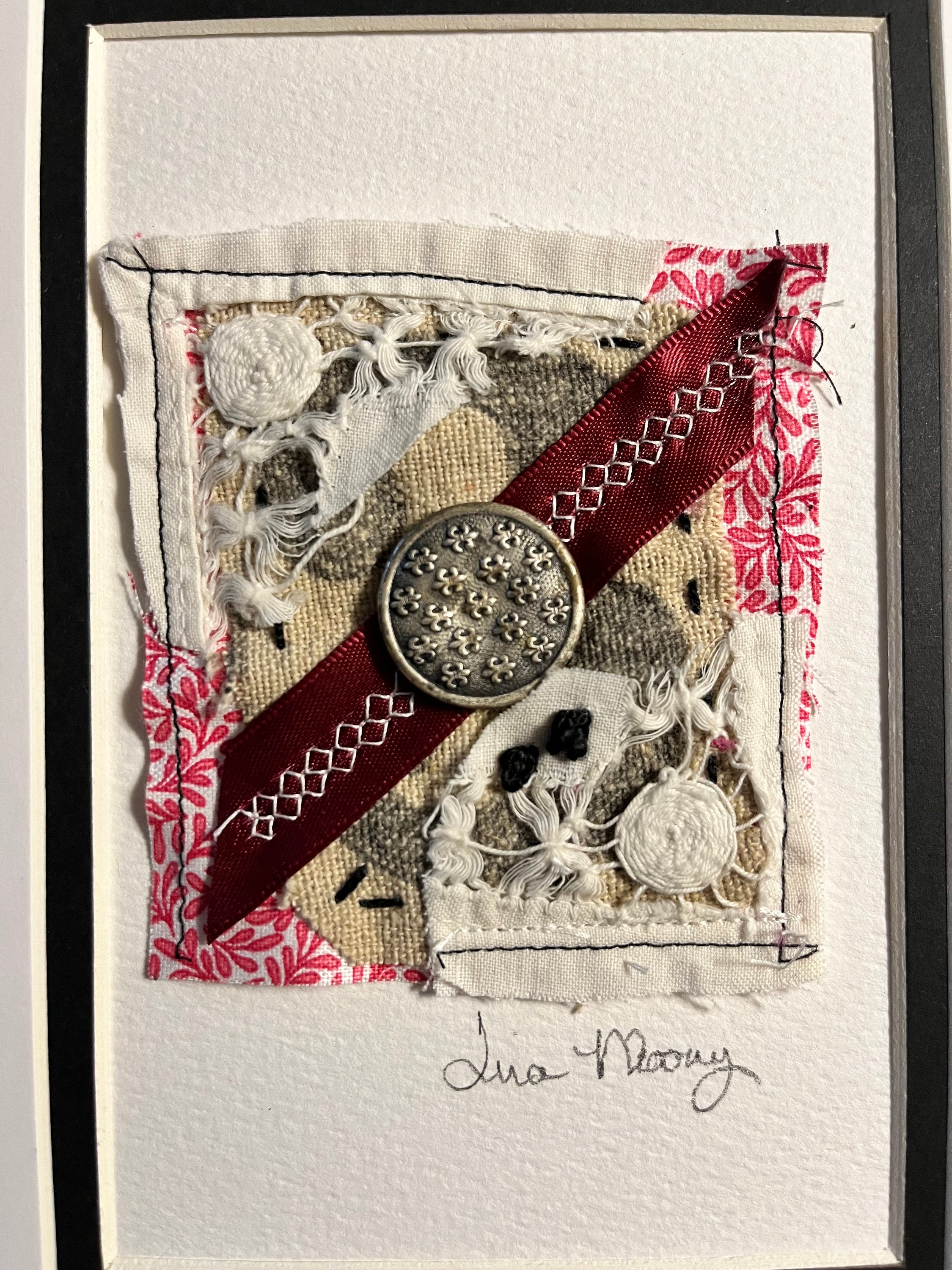 Framed Textile Art Abstract Original Art Outsider Art Home Decortextile ...