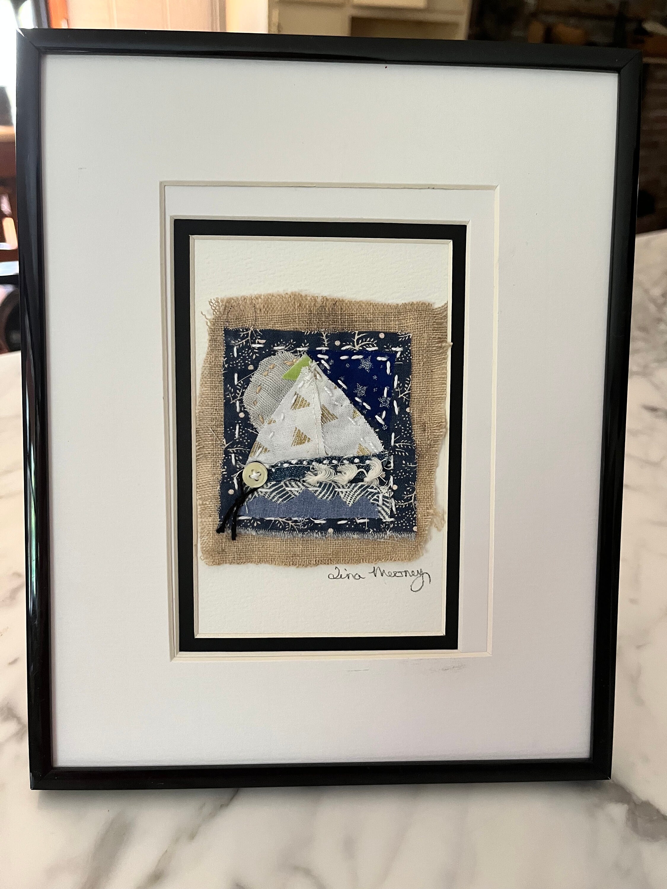 Framed Textile Art Abstract Original Art Outsider Art Home Decortextile ...