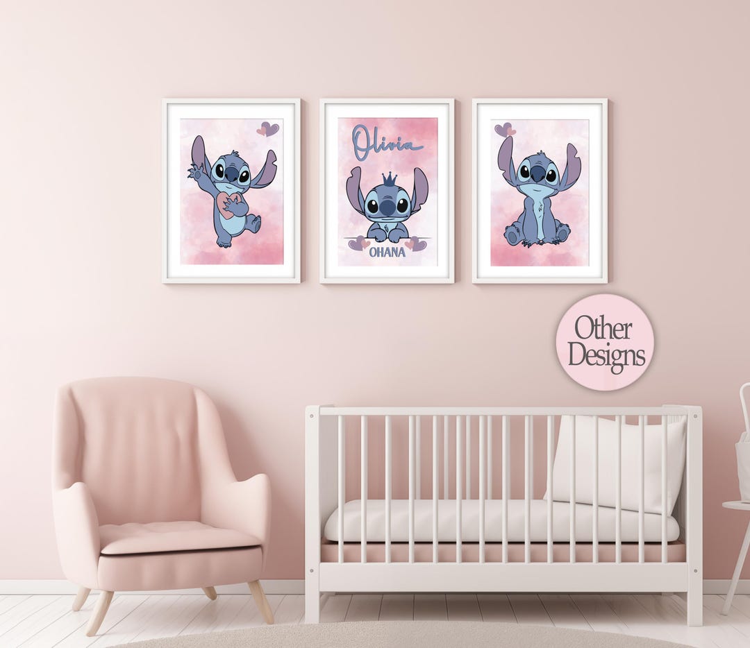 Stitch Angel Set of 3 Name Prints Personalised Lilo Stitch Posters ...