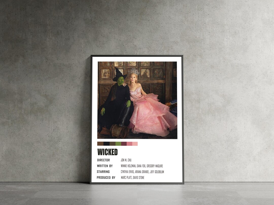 Wicked Movie Poster, Elphaba Glinda, Ariana Grande, Wizard of Oz ...