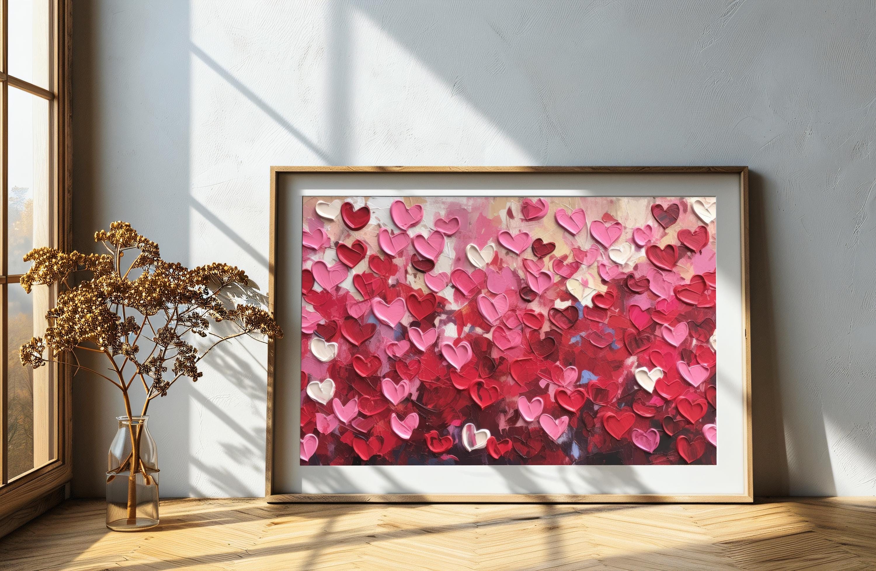 Heart Painting Art Print, Romantic Valentines Gift - Etsy