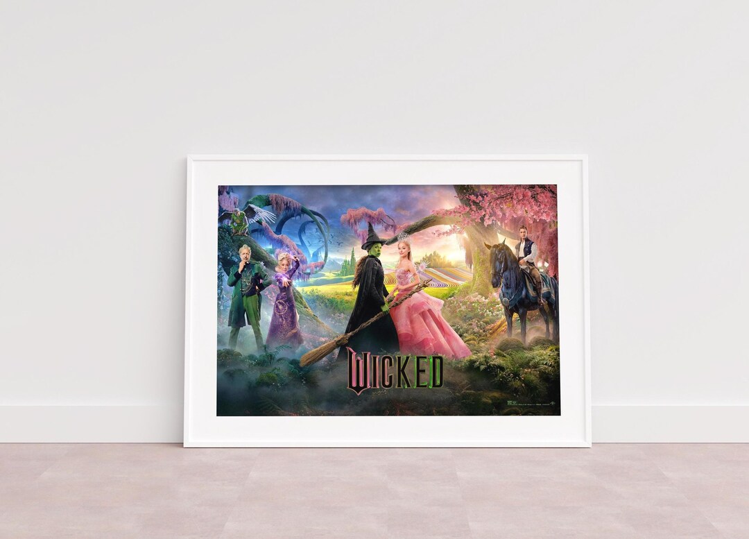 Wicked Movie Poster, Elphaba Glinda Ariana Grande Fan Poster, Wizard of ...