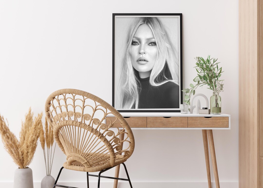 Kate Moss Poster, Iconic Kate Moss Art Print, Retro Womans Fashion ...