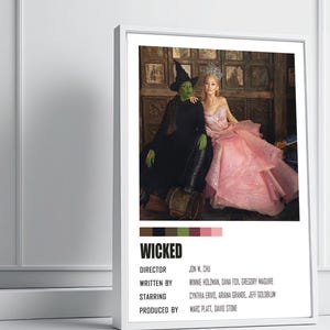 Wicked Movie Poster, Elphaba Glinda, Ariana Grande, Wizard of Oz ...