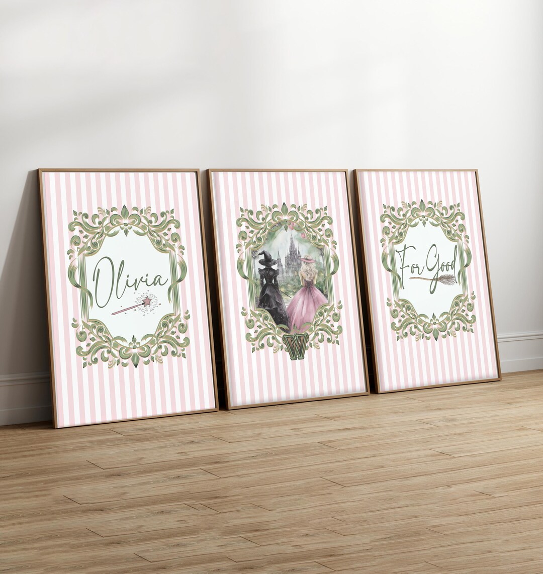 Personalised Wicked Art Prints Set of 3 Custom Wicked for Good Posters ...