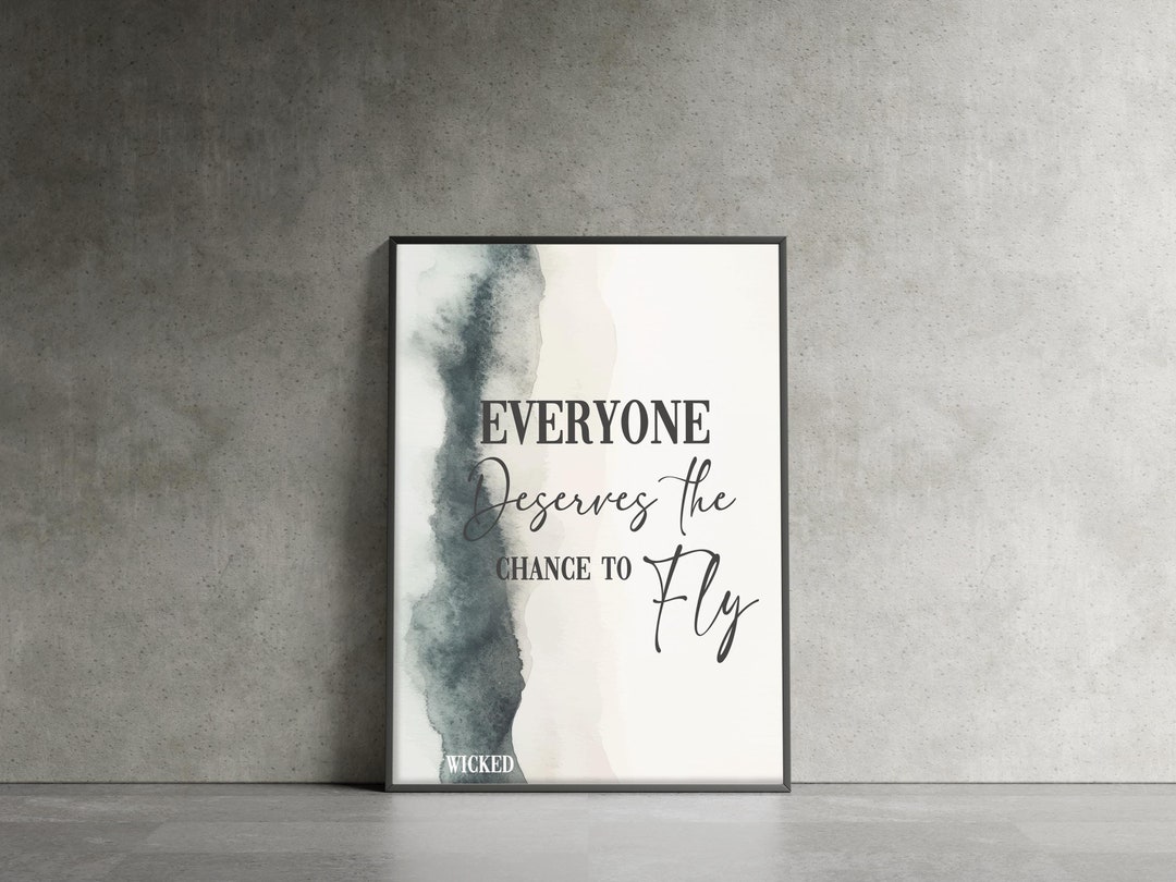 Wicked Quote Art Print, Elphaba Defying Gravity, Broadway Decor - Etsy