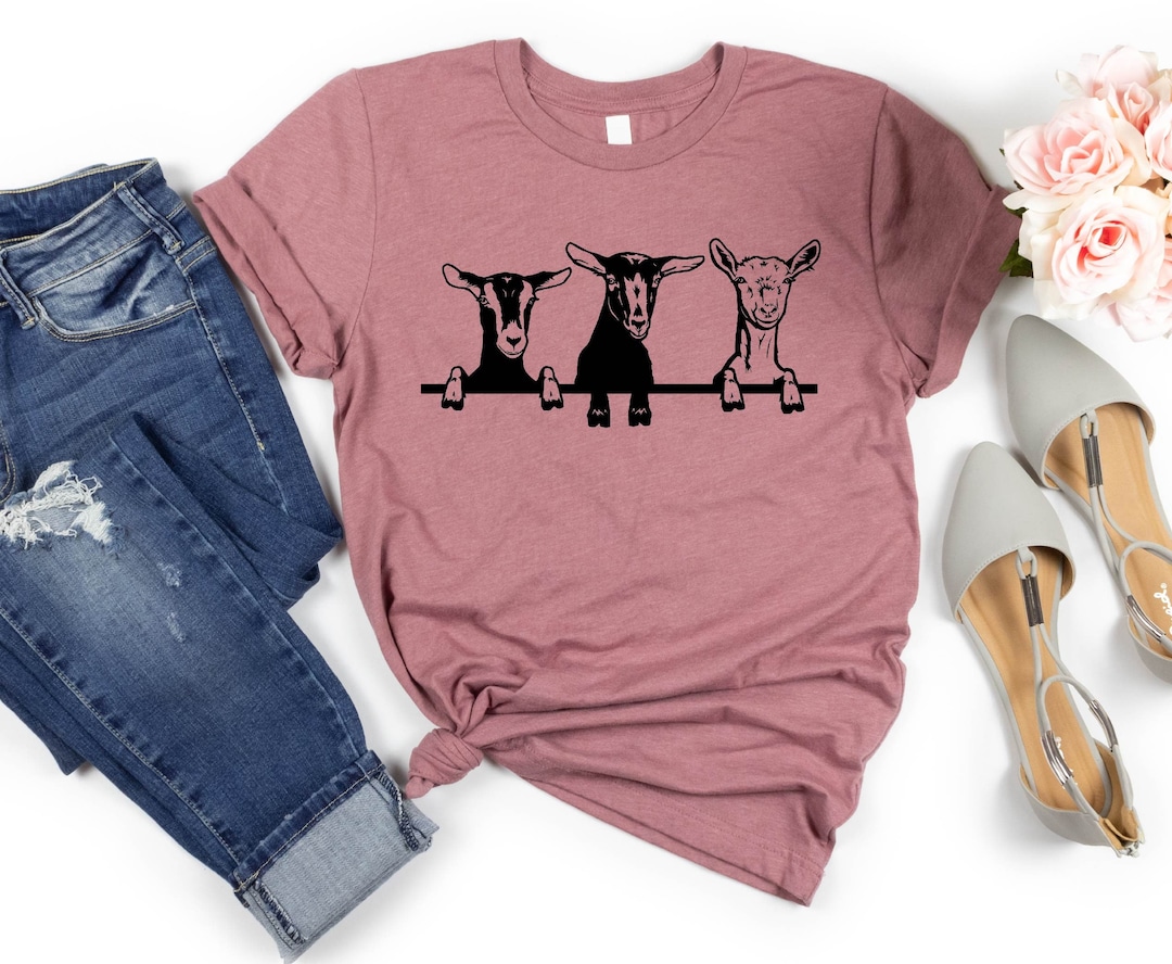 Goats Shirt, Cute Goats Shirt, Funny Goat Shirt, Farm Animal Shirt ...