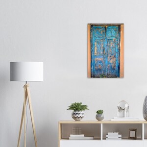 Old Weathered Door Poster, Rustic Blue Door Poster Wall Art, Santa Fe ...