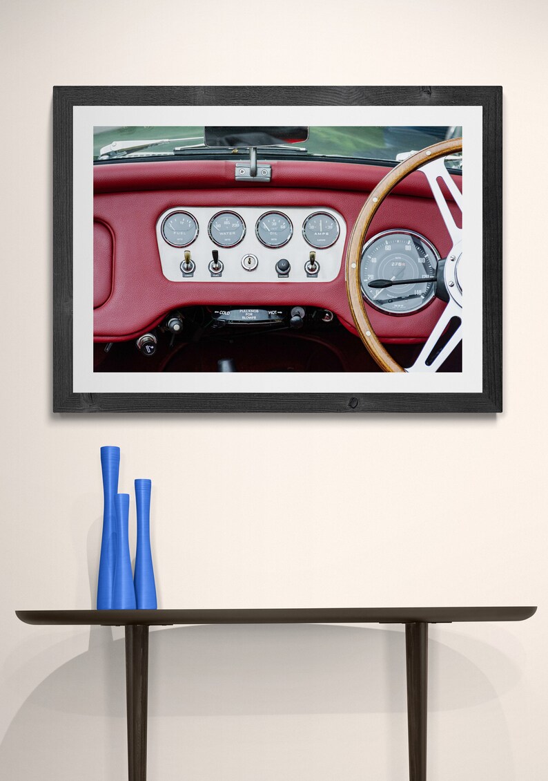Classic British MG Sports Car, Car Console Close-up, Classic Car ...